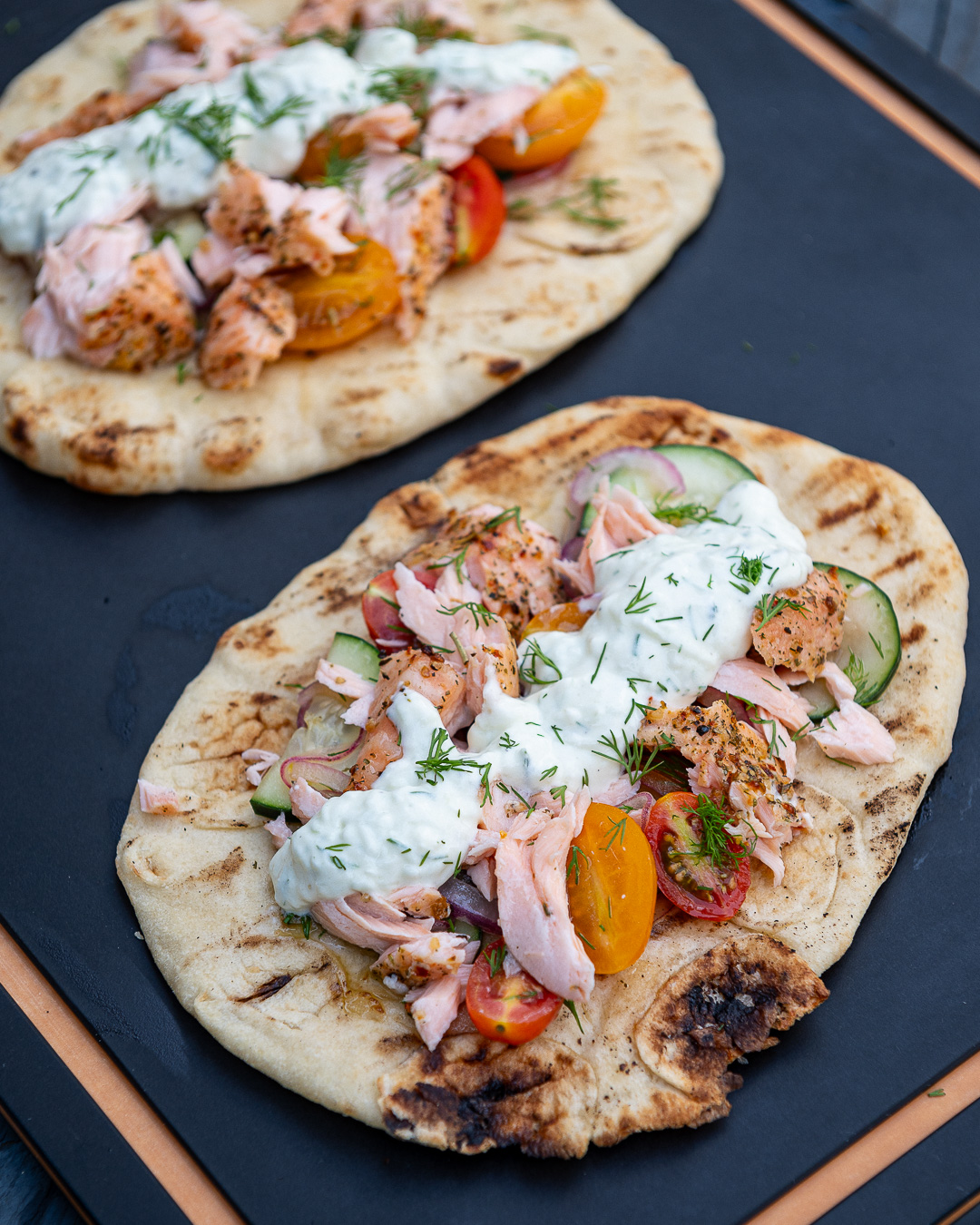 Grilled Salmon Gyro with Homemade Tzatziki » The Yankee Cowboy